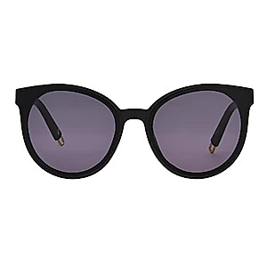 NINE WEST Women's Sima Round Sunglasses, Shiny Black, 63 mm