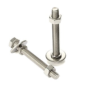 1/4-20 x 3 Hex Head Cap Screws Bolts and Nuts, Flat Washers, Spring Washers, Stainless Steel 18-8 (304), 10 Sets