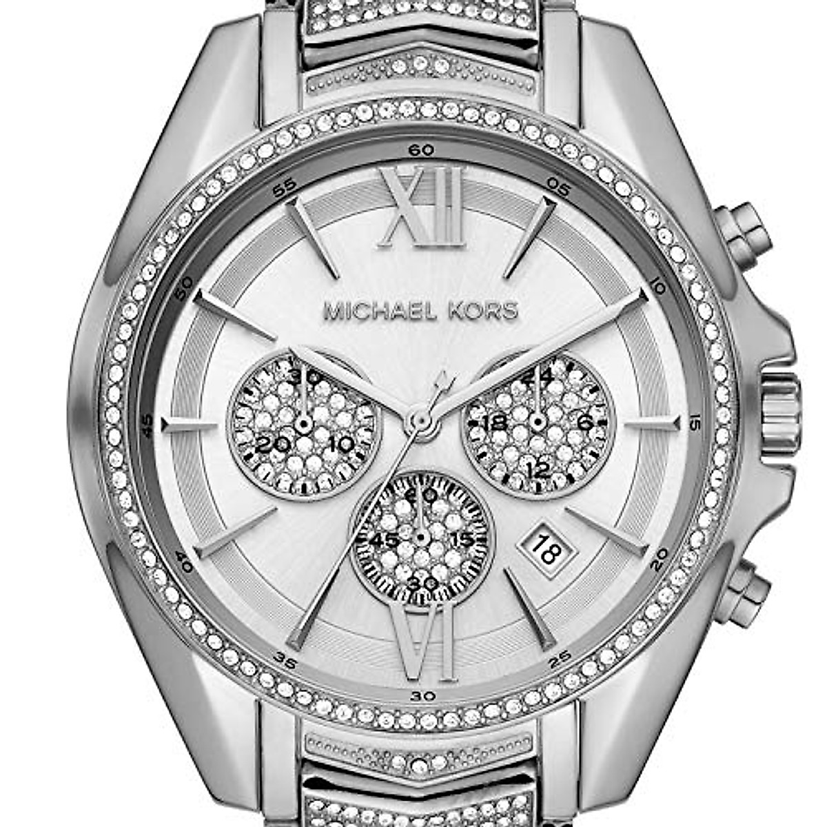 Michael Kors Women's Whitney Quartz Watch with Stainless Steel Strap, Silver, 20 (Model: MK6728)