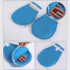 1 Pair Hand Fixed Restraint Glove, Dementia Safety Restraint Gloves Hand Infection Protectors with Top Zipper Breathable Adjustment Injuries Anti Scratch Hand Glove for Elder Patient