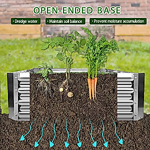 Gocamptoo Galvanized Raised Garden Bed Kit,Small Reinforced Metal Raised Boxes with Baking Varnish,Heavy Duty Planter Box Bed for Growing Flowers, Vegetables (4 x 3 Ft)
