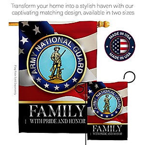 Breeze Decor Army National Guard Family Garden Flag Armed Forces ANG United State American Military Veteran Retire Official House Banner Small Yard Gift Double-Sided, Made in USA