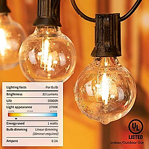 Solar String Lights Outdoor 29 Feet Waterproof Patio LED Lights with 25 Shatterproof Bulbs, 4 Light Modes, Hanging Lights Solar Powered for Backyard Garden Porch Yard Decor, E12 Base, 2700K