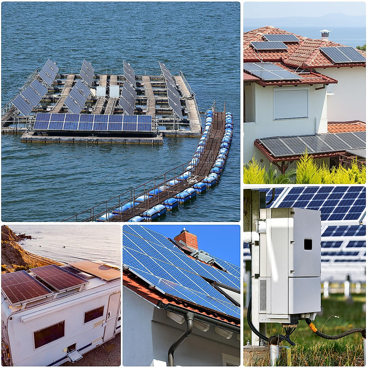 MECCANIXITY Solar Panel Wire 6ft 10 AWG 6mm2 Solar Cable Tinned Copper Wire with Female and Male Connector Black Red for RV Boat Marine Solar Panel