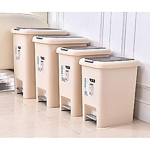 Daliuing Modern Mini Wastebasket Slowly Drop The Color of Mute Foot-Operated Trash can Garbage Can with Lid for Kitchens, Home Offices, Kids Rooms
