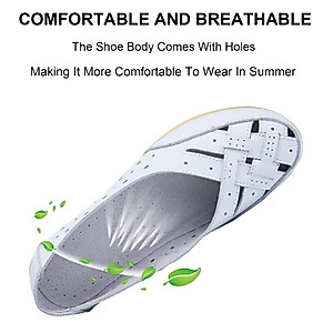 FETNHU Owlkay New Casual Women Shoes, Slip on Walking Shoes for Women,Women's Leather Low Top Flat Soybean Shoes (Dark-Blue,8.5)