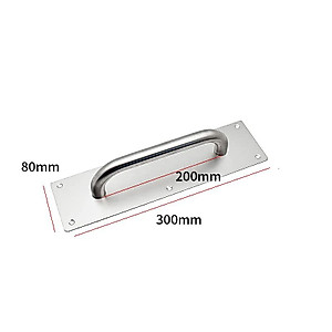 SUYA 12 Inches Push Pull Door Handles Premium Commercial Sliding Barn Door Handle Pull and Push Plate Hardware Set for Front/Back Door/Mark/Restaurant/High Traffic Areas,Satin Nickel Finished(2pcs)