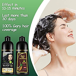 Hair Dye Shampoo 3 in 1, Deep Wine Red Hair Dye 16.9 FL Oz, Deep Wine Red Hair Shampoo, Semi-Permanent Hair Dye Shampoo, 100% Gray Hair Coverage, Effect in 5 Minutes, Lasts 30 Days Hair Color Shampoo (deep wine red)