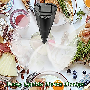 Allinus Fly Fans for Tables, Fly Fan for Outdoor Indoor Keep Flies Away, Portable Fly Spinner for Meal, Party, Picnic, Restaurant, Battery Powered, Hanging Hook, Black