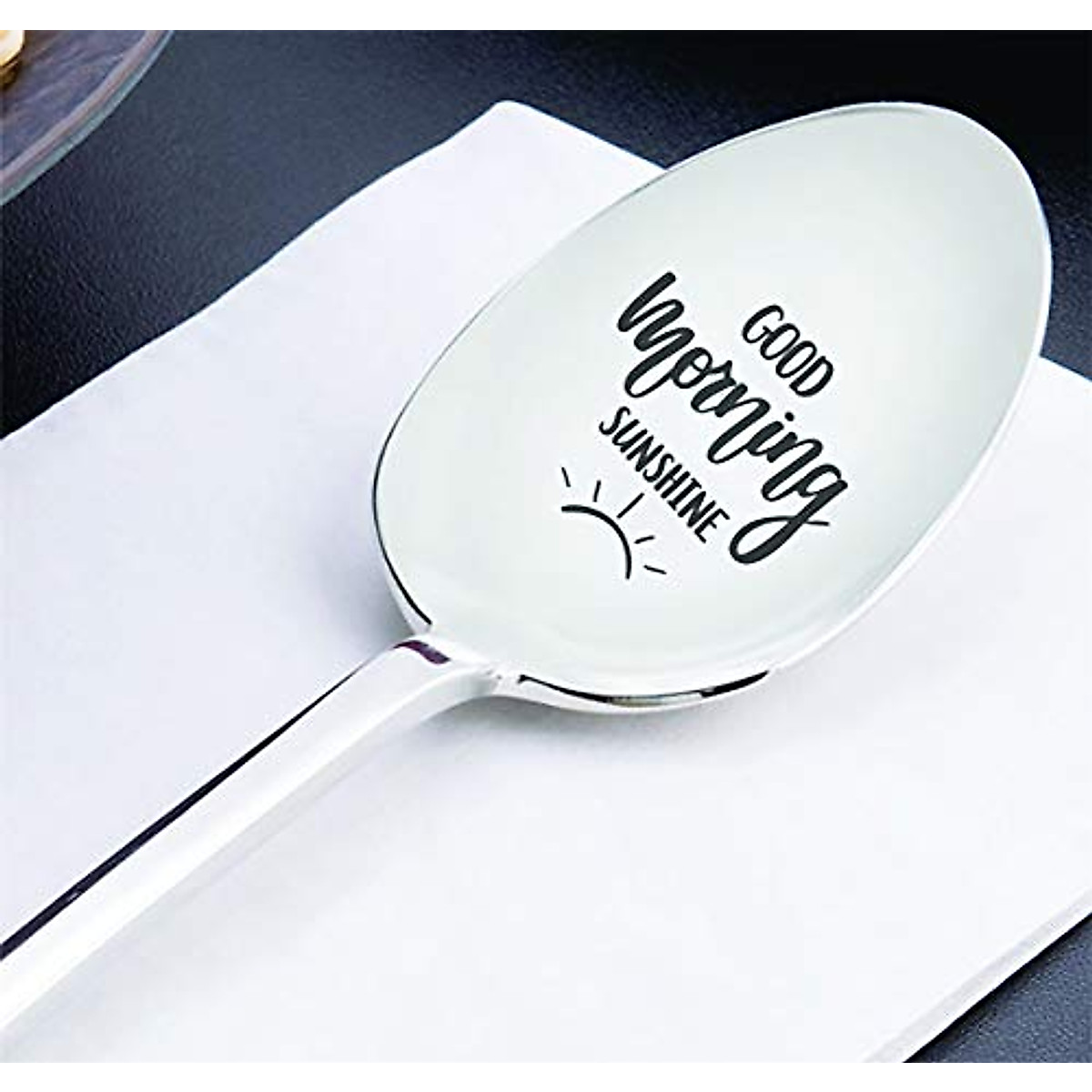 Inspiring gift | Good morning sunshine spoon gift for men/women |Christmas gift for mom/dad | Engraved Spoon gifts for friend/Co worker/boy friend |Thanksgiving gift | Easter gift | BFF gift |