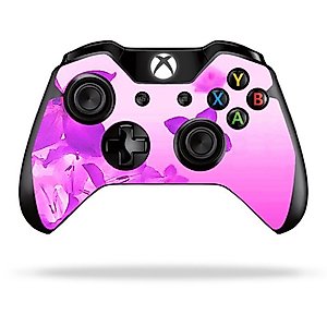 Protective Vinyl Skin Decal Skin Compatible with Microsoft Xbox One/One S Controller wrap Sticker Skins Pink Flowers