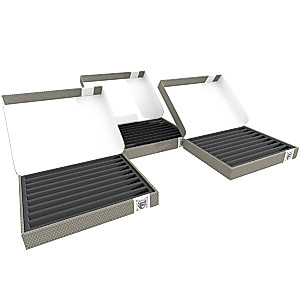 Feldherr Storage Box FSLB040 for Model Railway locomotives, Wagons and Vehicles - 9 Slots for N Gauge Vertical, Amount:3 pcs.