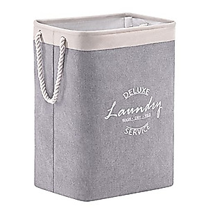 Fiona's magic 75L Large Laundry Hamper Basket with Detachable Brackets and Handle, Collapsible Storage Basket for Bedroom, Bathroom Clothing and Toys Organization, Grey