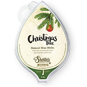 Shortie's Candle Company Christmas Tree Natural Soy Wax Melts - Formula 117-1 Highly Scented 3 Oz. Bar - Made with 100% Soy and Essential Fragrance Oils - Phthalate & Paraffin Free, Vegan, Non-Toxic