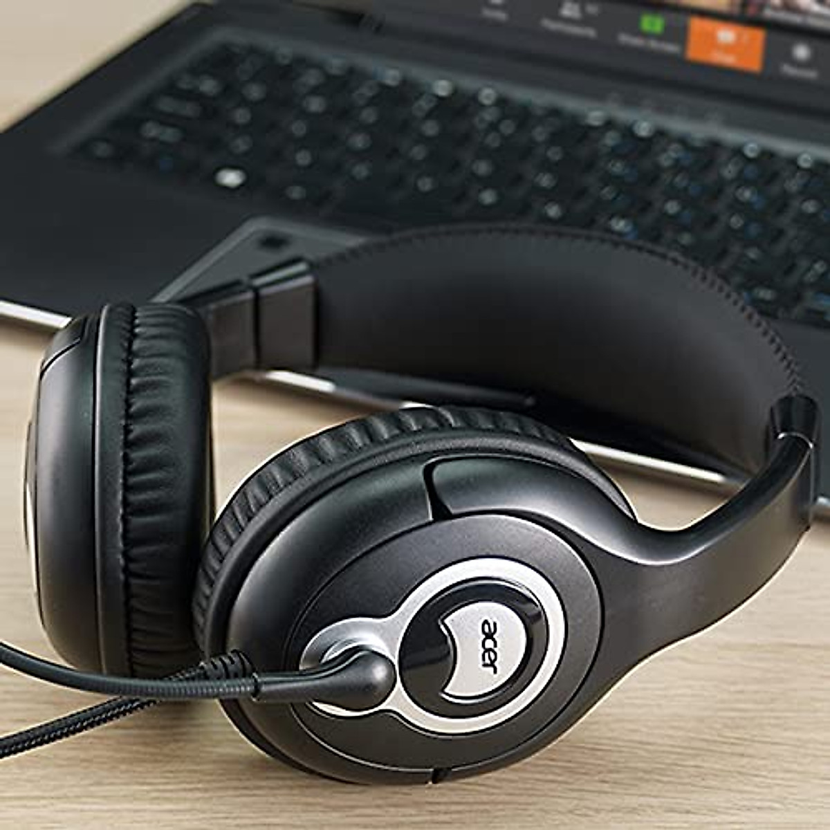 Acer Wired Headset with Flexible Omnidirectional Mic, Adjustable Headband