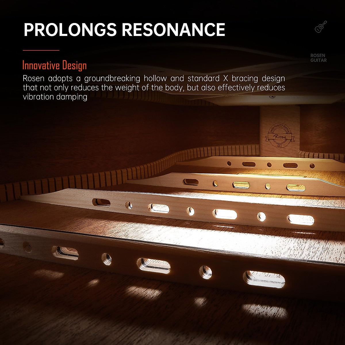 Rosen N10 Acoustic Guitar for Beginner Adults Full Size Dreadnought Solid Spruce Top Acustica Guitarra Bundle Kit with Gig Bag Tuner Strap Strings Capo Picks Cleaning Cloth, Black