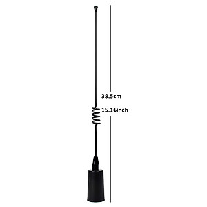 HYS VHF Band Amateur 156-163Mhz Low-Profile Marine Antenna with Stainless Steel L-Bracket Hole & W/16.4ft(5m) RG-58 Coax Cable for Standard Horizon Icom Cobra Uniden VHF Marine Radios