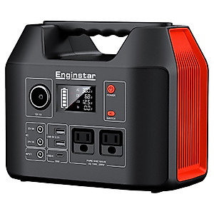 EnginStar Portable Power Station 300W 296Wh Battery Bank with 110V Pure Sine Wave AC Outlet for Outdoors Camping Hunting and Emergency, 80000mAh Backup Battery Power Supply for CPAP