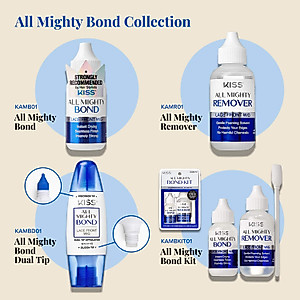 Red by Kiss All Mighty Bond Lace Front Wig Glue & Remover Set, Dual Tip Applicator, Instant Dry, Water Resistant, Strong Hold for Wigs, Frontals, Toupees, Safe for Sensitive Skin, Front Wig Remover