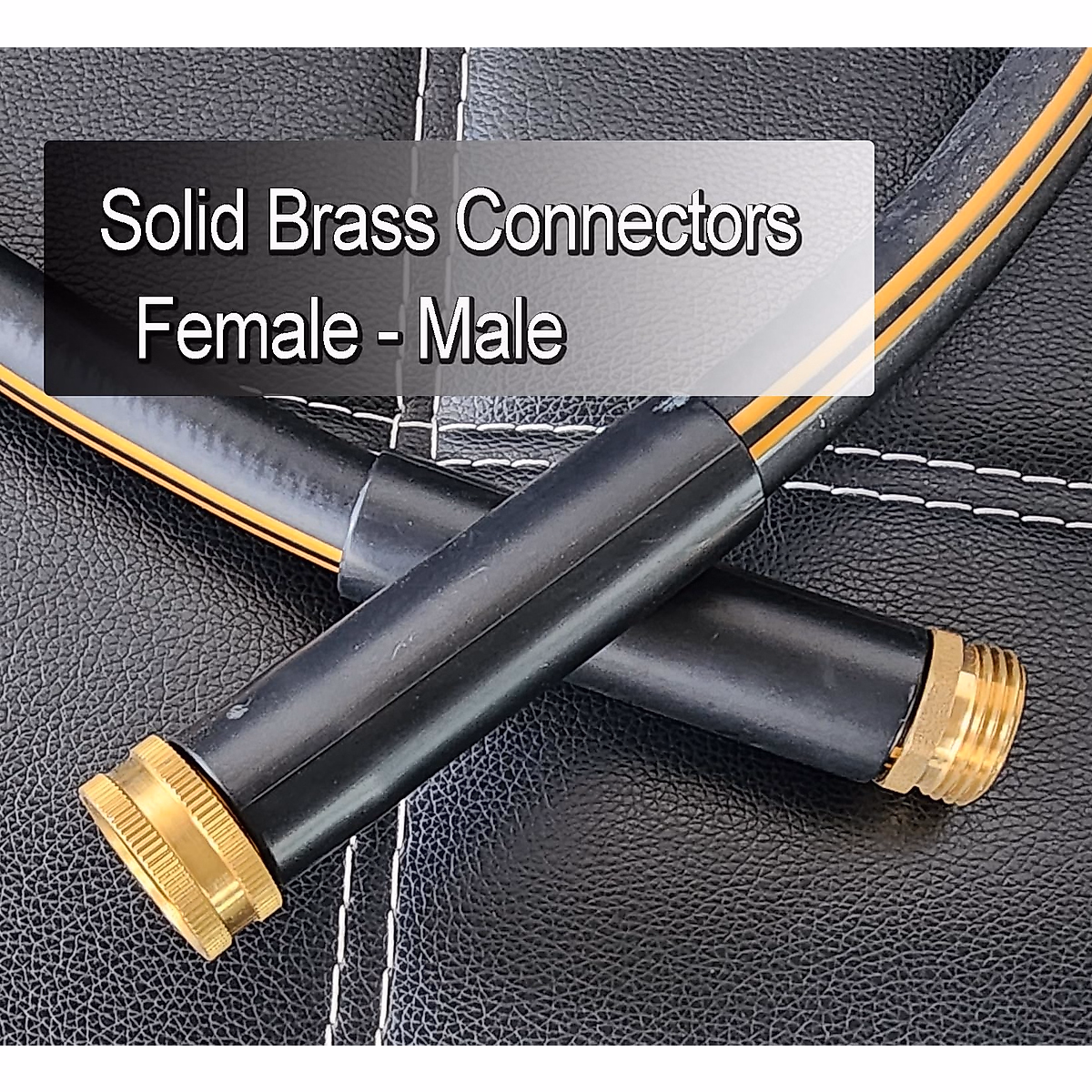 Atlantic Heavy Duty Garden Hose 30 ft x 5/8 Inch Black Color Flexible Water Hose with Solid Brass Fittings (30 Feet)