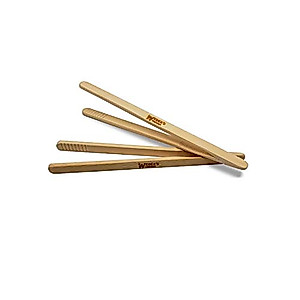 Weber's Wonders Set Of 2 Reusable Bamboo Toast Tongs - Wooden Toaster Tongs For Cooking & Holding - 8 Inch Long - Ideal Kitchen Utensil For Cheese Bacon Muffin Fruits Bread - Ultra Grip - Eco-friendly