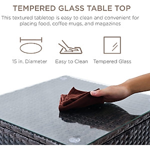 Koruiten 3 Pcs Outdoor Lounge Chair, All-weather PE Rattan Patio Chaise Lounge Chair Set of 2, Wicker Poolside Lounge Chair with Coffee Table (Espresso-Beige)