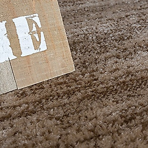 Paco Home Brown Beige Low-Pile Area Rug Modern Border & Semicircle for Living Room, Size: 2'8" x 4'11"