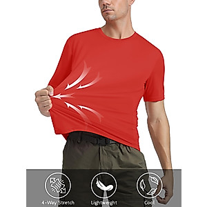 Athletic T-Shirts for Men Summer Shirts Quick Dry Top Tee Rash Guards Running Shirt Dry Fit Lightweight Sun Shirts Gym Active T-Shirt