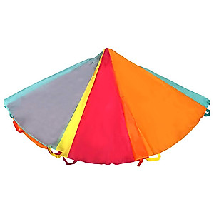 SPINFOX Play Parachute - 6ft with 8 Handles, Multicolored Indoor/Outdoor Kids Exercise Toy