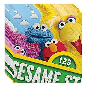 Sesame Street Party Birthday Party Baby Shower Supplies Bundle Pack includes Napkins - 32 Count
