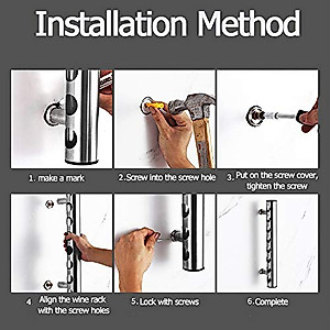 Cokritsm Wall Wine Rack, Stainless Steel Wine Rack Wall Mounted, 8 Bottles Wall-Mounted Wine Racks Wine Holder Wall Mounted, Liquor Bottle Display Shelf, Wall Wine Holder