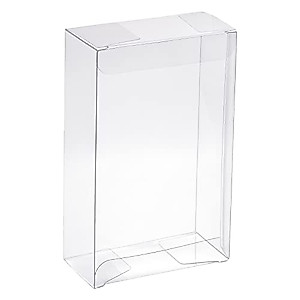 MECCANIXITY Plastic Retail Boxes 1.6"x4"x5.4" (42x105x136 mm) Gift Box with Protecting Film for Candy, Cookies, Christmas, Wedding, Party Wrapping Clear Pack of 10