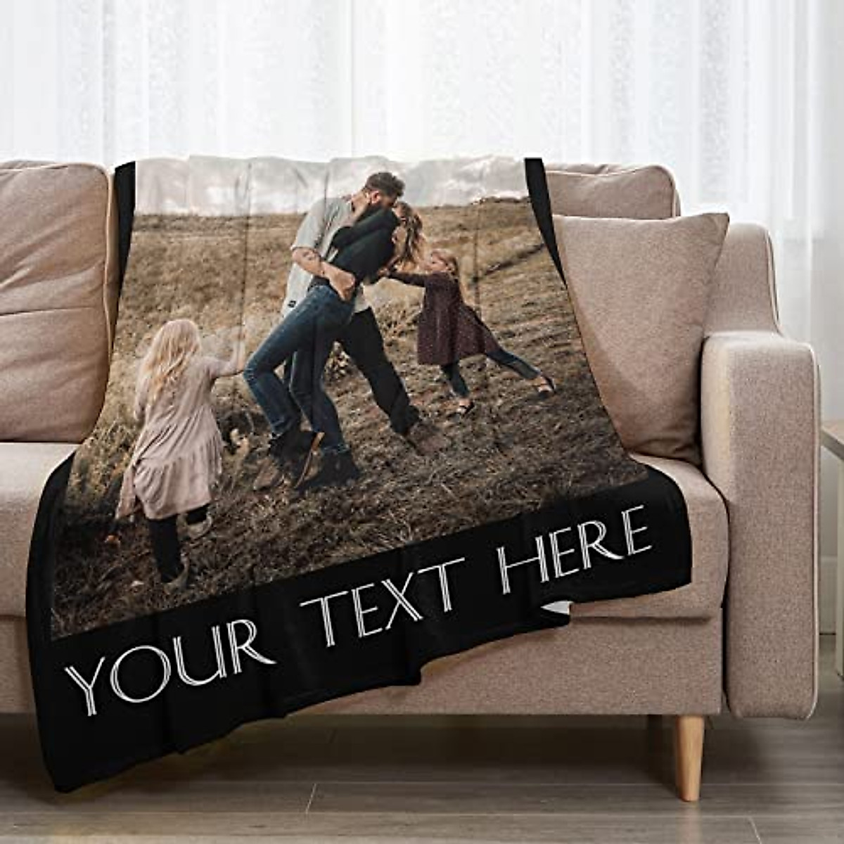 Custom Blanket With Photo Text Personalized Throw Blanket Customized Picture Blanket For Baby Mother Father Adult Friends Lovers Dog Pets Personalized Gift Flannel Blanket Birthday Halloween Christmas
