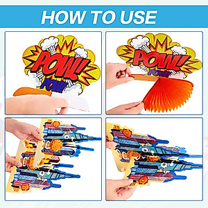 10 Pieces Hero Themed Party Decorations Honeycomb Centerpieces Action Sign Table Topper Sign Standing Cards for Birthday Party Baby Shower Decor Supplies