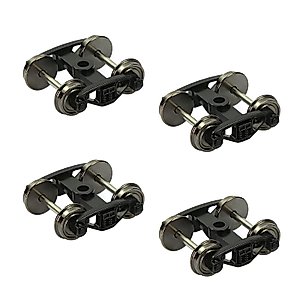 4pcs HO Scale 1:87 Model Trains Bogies with 33" DC Metal Wheels (Style B)