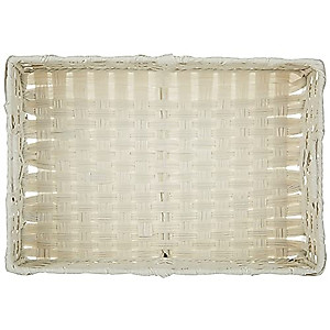 Coastal Home 11x15 Medium Woven Resin Basket One Size White