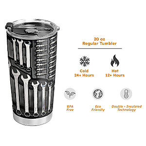 20oz Mechanic Gifts for Men, Valentines Day Gifts for Him, Cool Unique Gifts for Husband, Dad, Son, Coffee Thermos for Men, Mechanic Toolbox Tumbler Cup Insulated Travel Coffee Mug with Lid