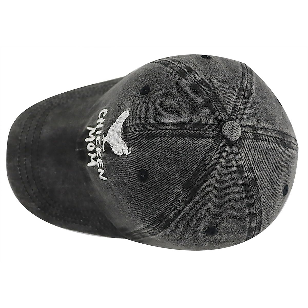 Chicken Hat for Women Mom Mama Mother, Adjustable Cotton Embroidered Farm Hen Baseball Cap, Thanksgiving Mothers Day Birthday Chicken Gifts for Mommy Grandma Chickens Owners Farmer Lover Black