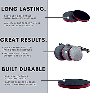 Paks Clay Bar Pad - Medium Grade - DA 6'' Orbital Synthetic Clay Bar Disk - Premium Surface Clay Disk Prep Pad - 1 Piece - Magic Clay Bar Debris Remover - Polisher Pad for Car Detailing