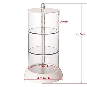 3 Layer Clear Plastic Container Set | Round Vanity Storage Organizers with Lids for Hair Accessories & Beauty Supplies, Bathroom Containers Rotatable Transparent Storage Case For Vanity Small items