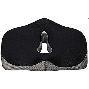 SMSOM Ergonomic Memory Foam Seat Cushion, Office Soft Seat Cushion, Washable Cover, Comfortable Coccyx Cushion for Home Office Chair Pad, Car Seat, Wheelchair (Black)