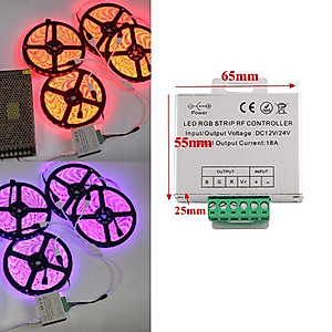 DC 12V-24V 18A LED Lights Controller 24Key RGB Remote Controller for 3528 5050 RGB LED Strip Lights, RGB Led Module Lights