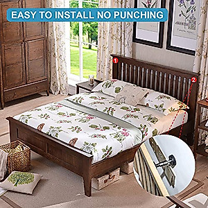 Neatbuddy 4PCS Black Adjustable Bed Frame Anti-Shake Tool, Headboard Stoppers with Free Furniture Pads and Screws, No More Creaking, Protect The Wall from Banging, Easy to Install (1.18"-4.72")