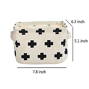 KRLIFCSL Storage Bins Foldable Geometric Storage Basket for Nursery, Kids Toys, Makeup, Small Items, Desktop Organization, Set of 4 (Black&White)