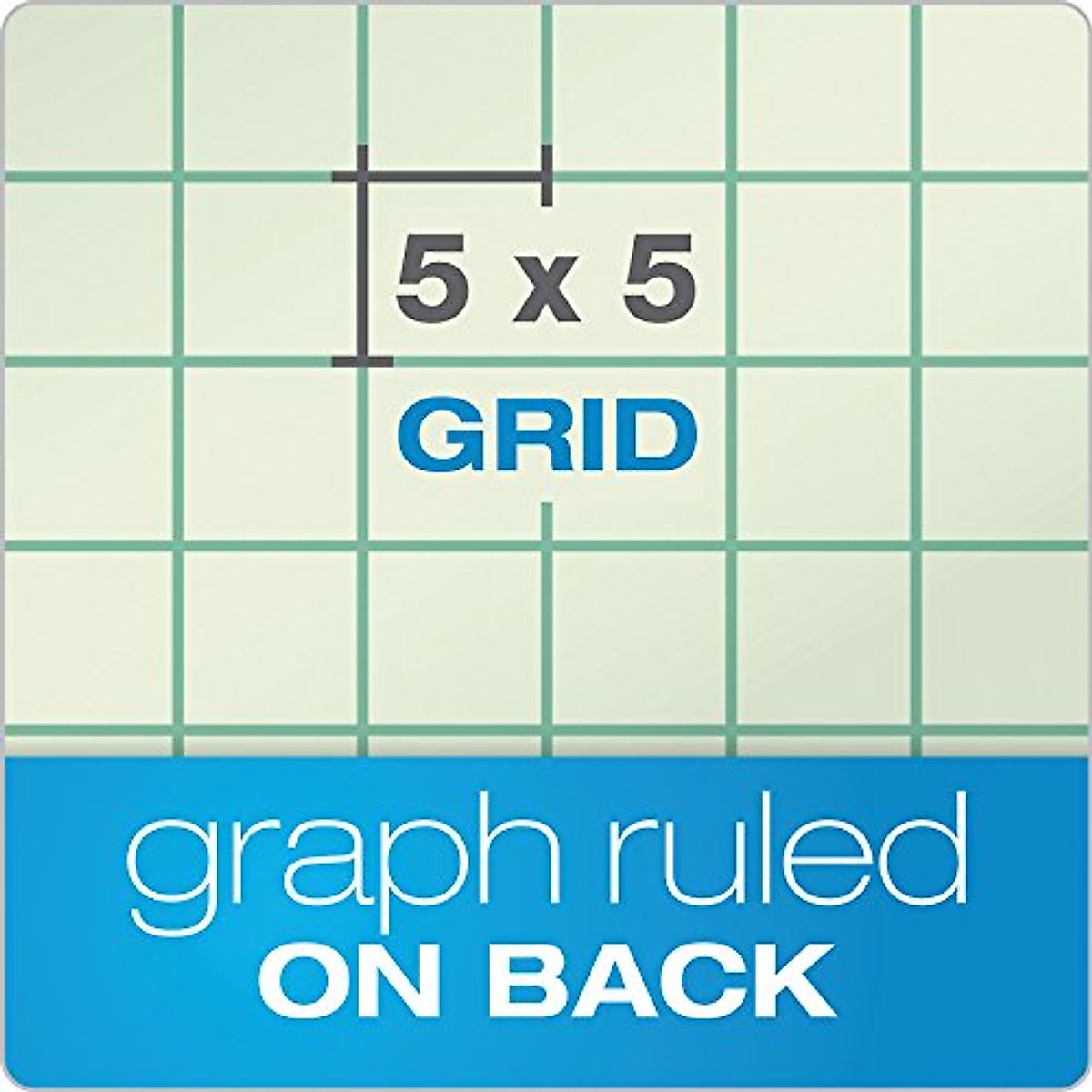 TOPS Engineering Computation Pad, 8-1/2" x 11", Glue Top, 5 x 5 Graph Rule on Back, Green Tint Paper, 3-Hole Punched, 200 Sheets (35502)