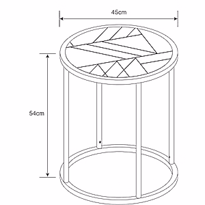 Canarm Harlo Glam End Table, Round Faux Marble & Gold, Metal Pedestal Base, 17.75" W x 21.25" H, Easy Assembly, Ideal for Living Room & Bedroom