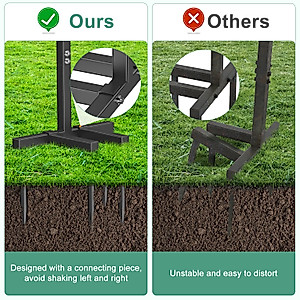 Keten Garden Hose Holder, 4 Spikes Freestanding Outdoor Hose Stand, Heavy Duty Water Hose Holder Rack and Storage Organizer for Lawn/Yard/Garden