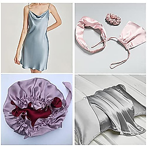 Orfemui 19MM Silk Charmeuse Satin Fabric 45" Width 100% Silk Fabric Plain Color by The Yard