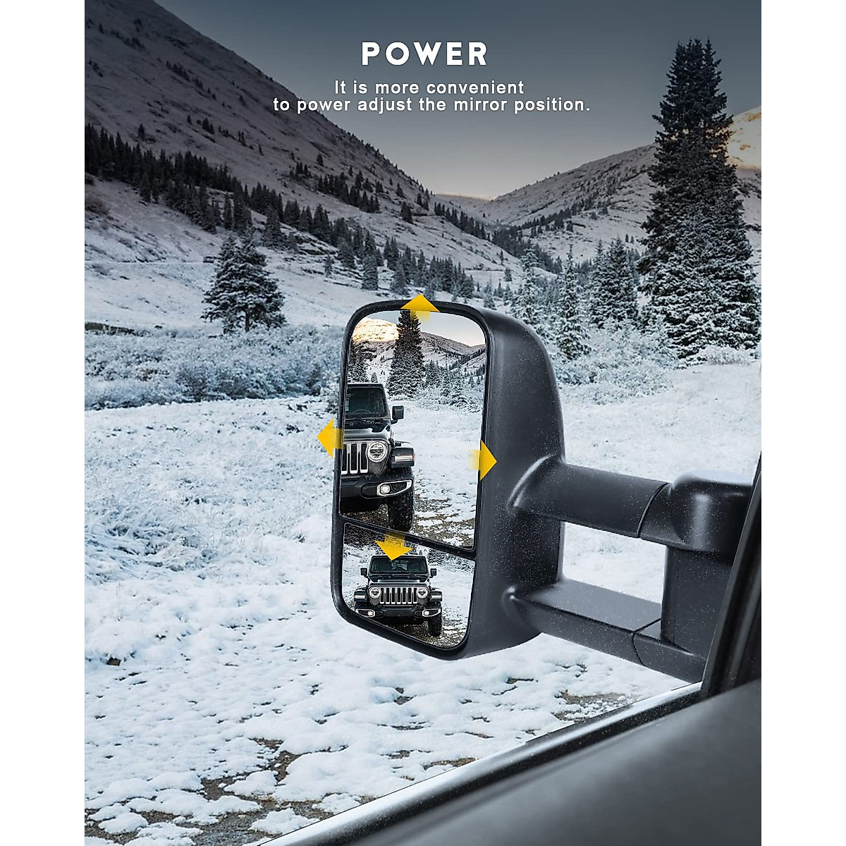 OCPTY Pair Tow Mirror Towing Mirrors Fit for Chevy 1988-2001 for GMC C3500 1988-2001 for GMC Suburban/Yukon 1992-1999 for GMC Yukon 2000 with Power Adjusted Manual Folding Telescoping