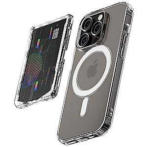 GOOSPERY Clear Bumper Case with Magsafe Magnetic Card Holder Compatible with iPhone 14 Pro, Shockproof Phone Cover with Reinforced Inner Corners, Clear